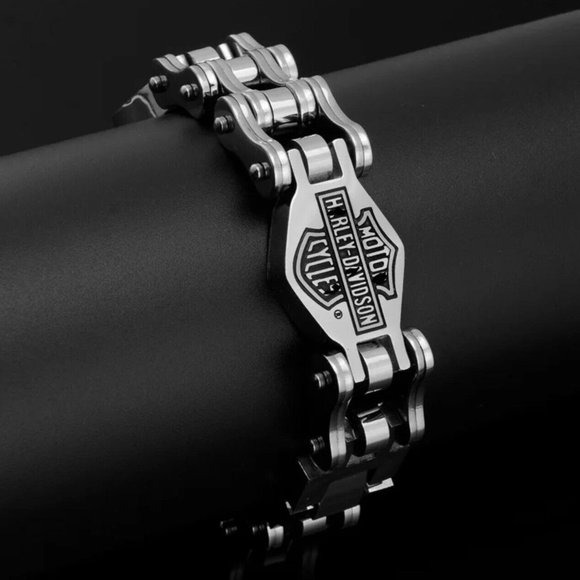 Accessories | Mens Heavy Stainless Biker Bar Shield Motorcycle Chain ...